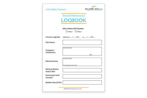 VA System Maintenance Log Book | Baldwin Boxall